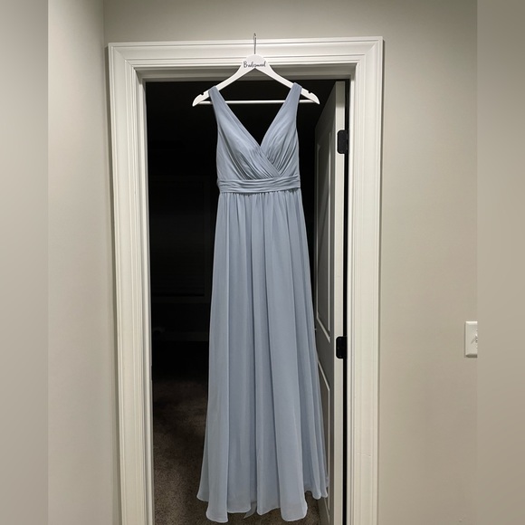 Azazie | Dresses | Dusty Blue Bridesmaids Dress | Poshmark